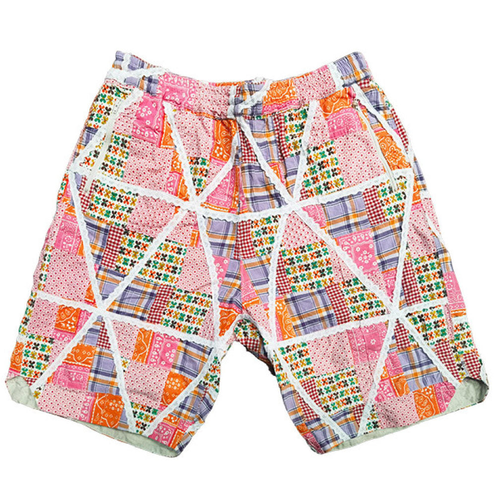 Engineered Garments | BB Shorts 'Orange Cotton Lace Patchwork ...
